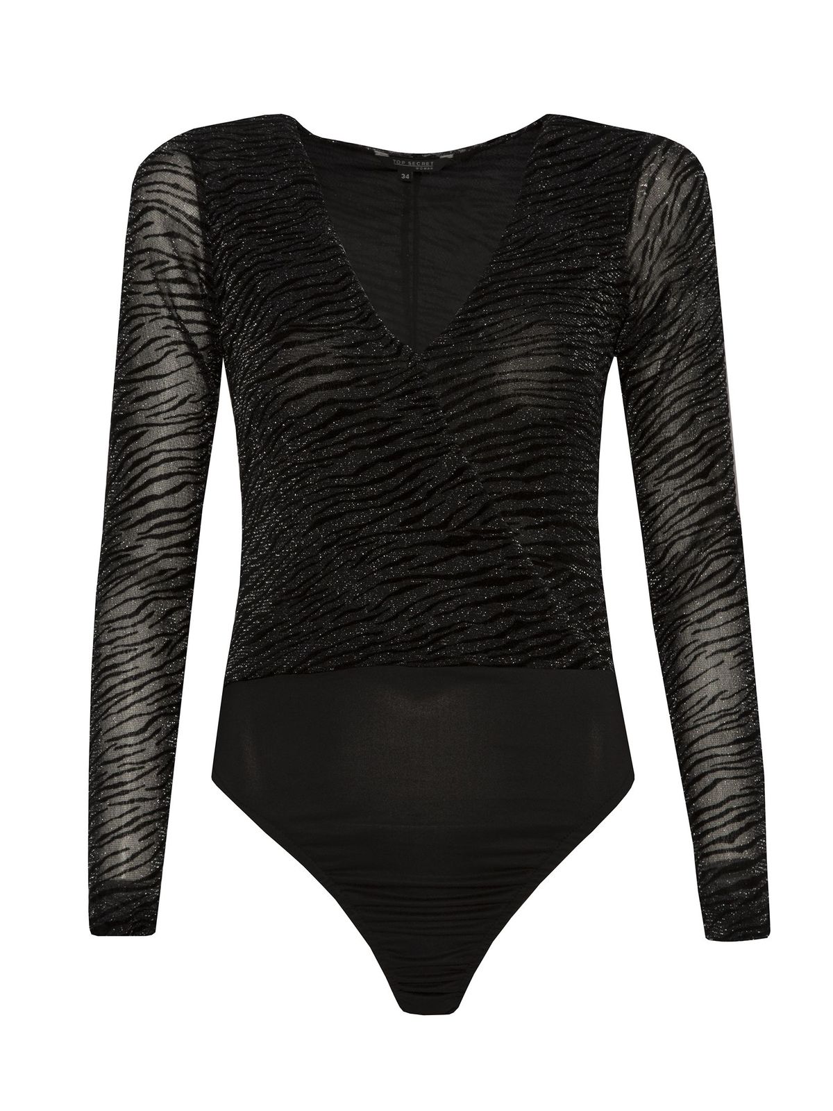 Боди с дълъг ръкав от лъскава материя | Trendo.bg