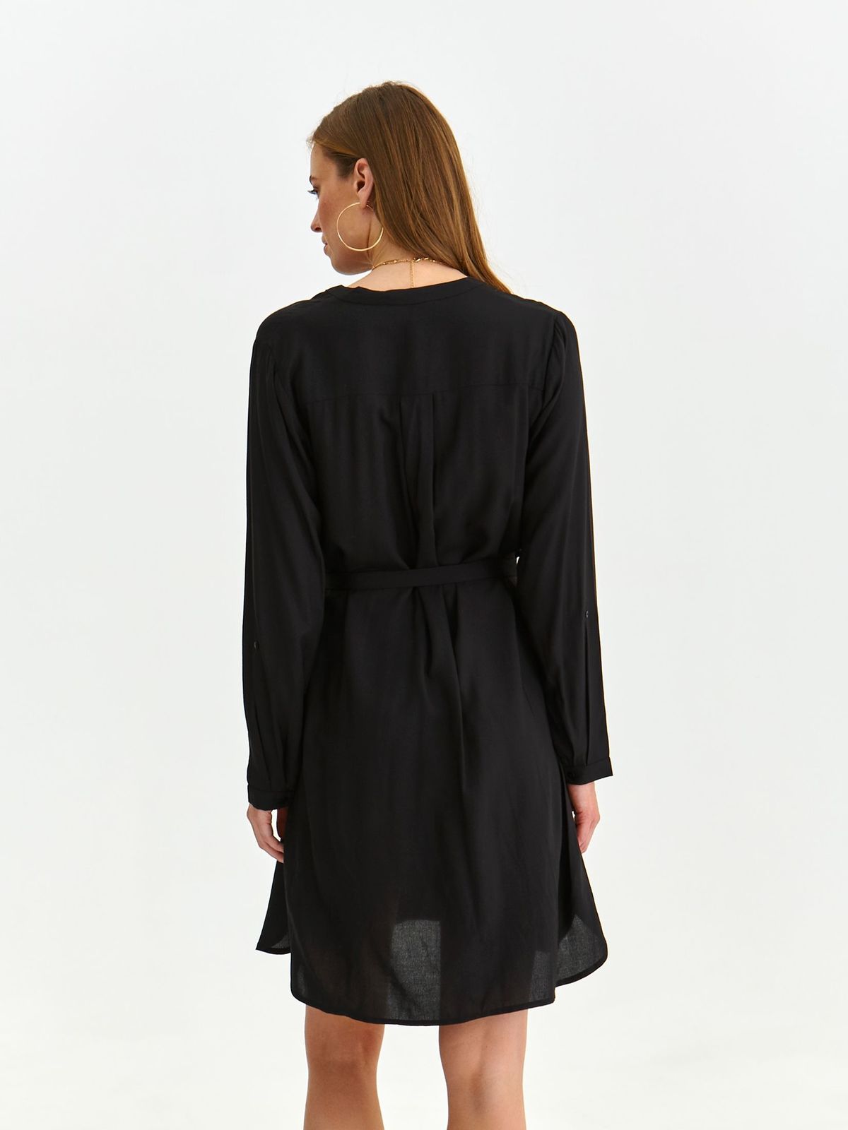 Черна къса рокля тип риза | Trendo.bg