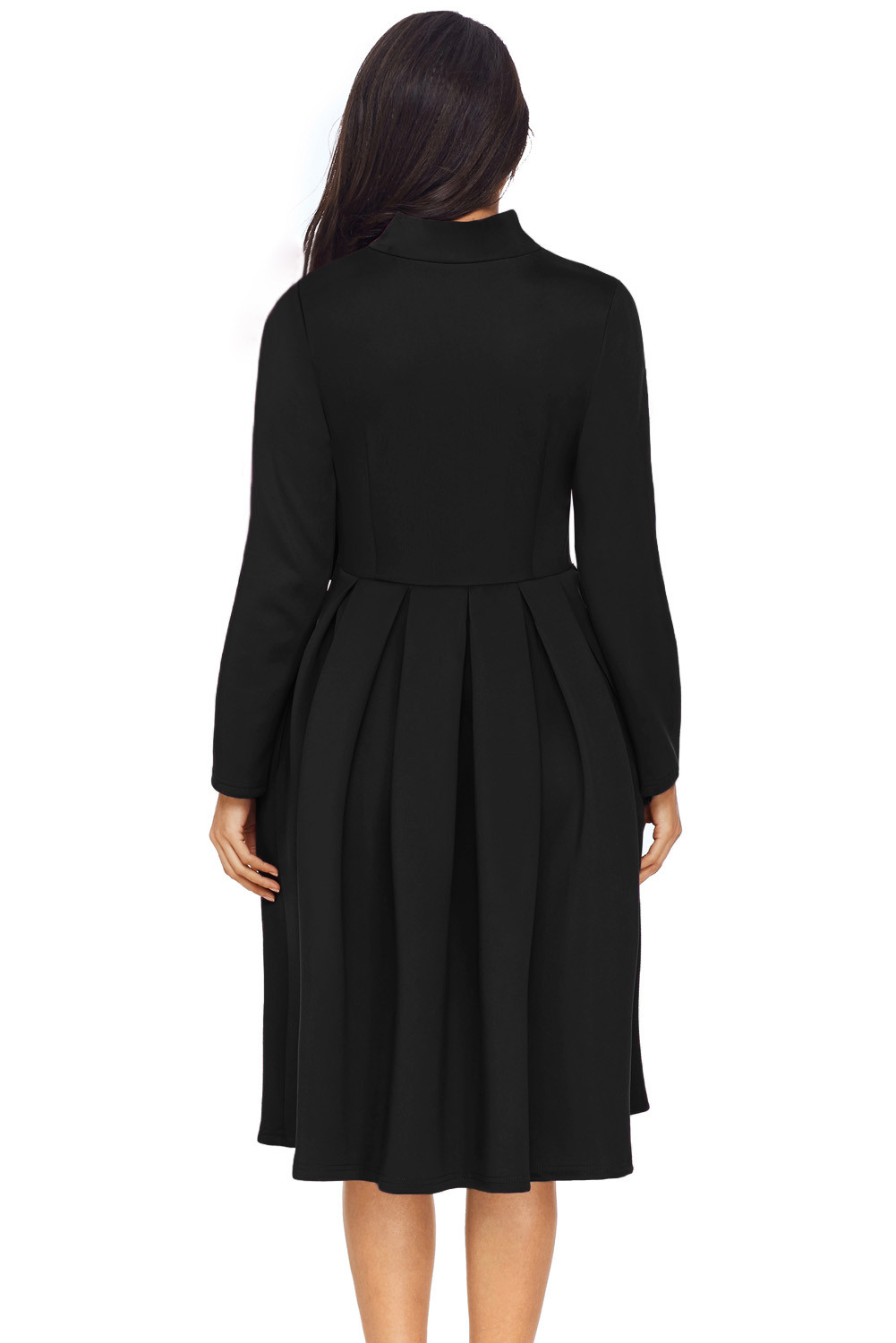 Разкроена Рокля Със Средна Дължина И Дълъг Ръкав | Trendo.bg